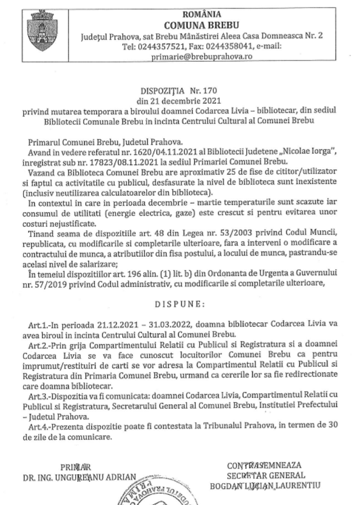 Scandal la Brebu. Bibliotecă lăsată fără căldură în plină iarnă: „Este ...